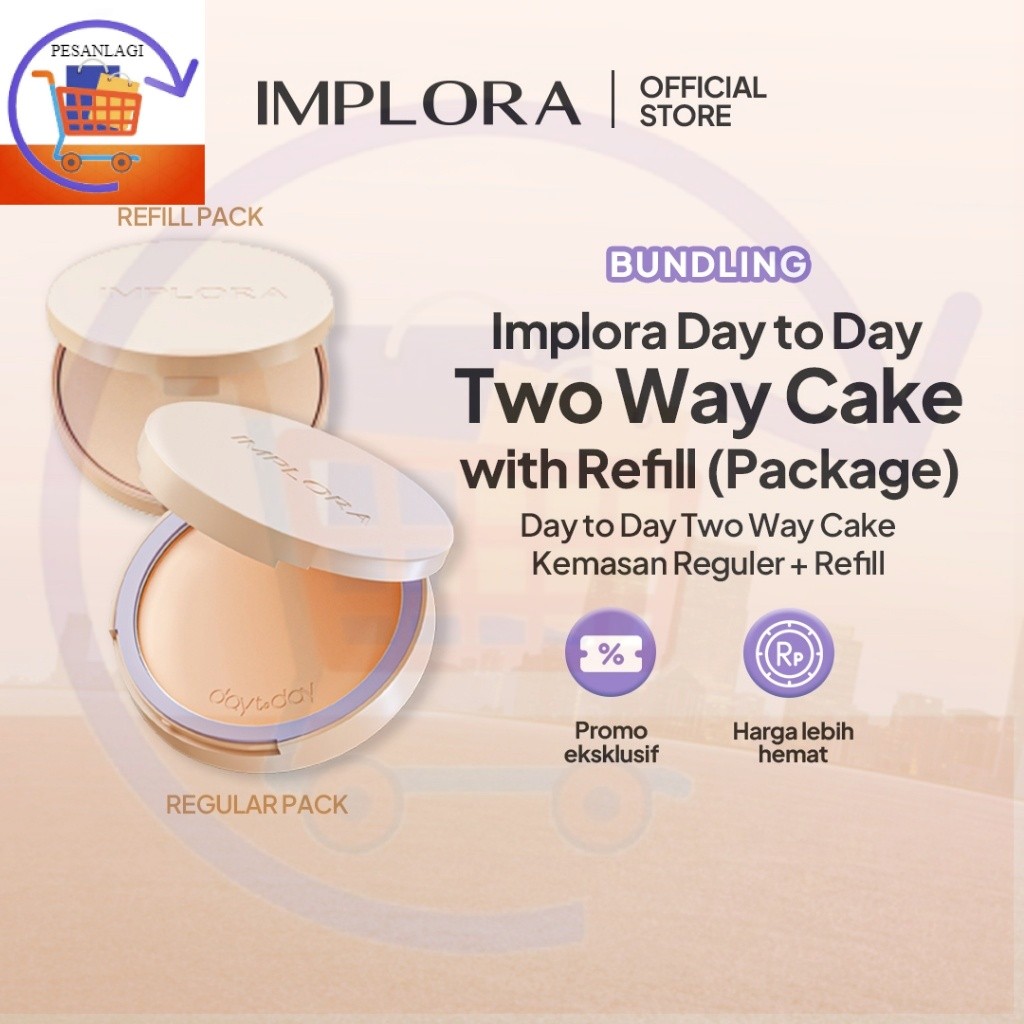 Jual NEW Implora Day to Day Series Two Way cake | Shopee Indonesia