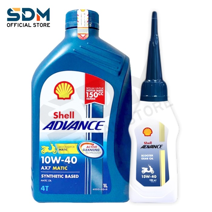 Jual Paket Oli Shell MATIC AX7 SAE 10W-40 1 LITER & OLI GARDAN SERIES ...