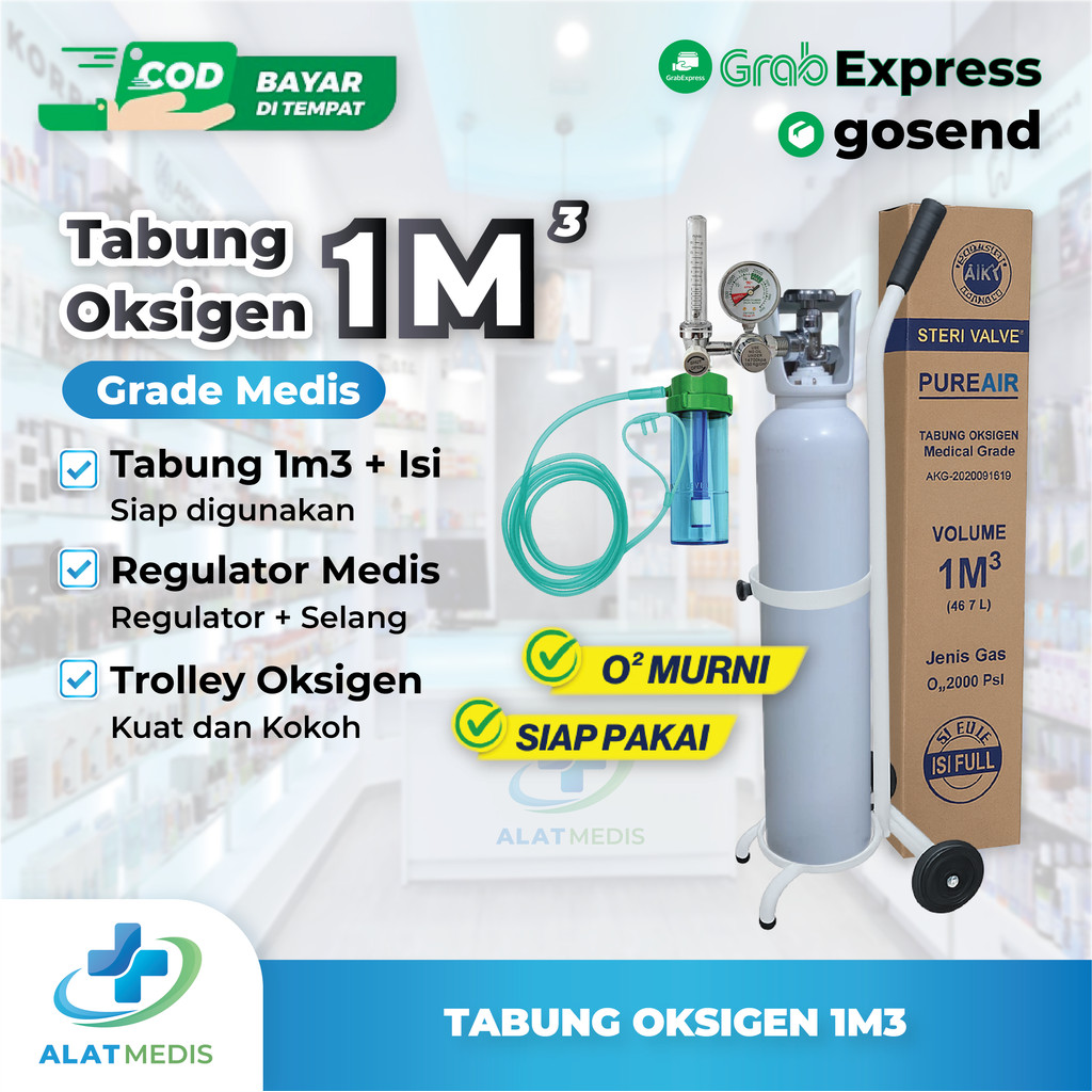 Jual Tabung Oksigen 1m3 lengkap komplit siap pakai | Shopee Indonesia