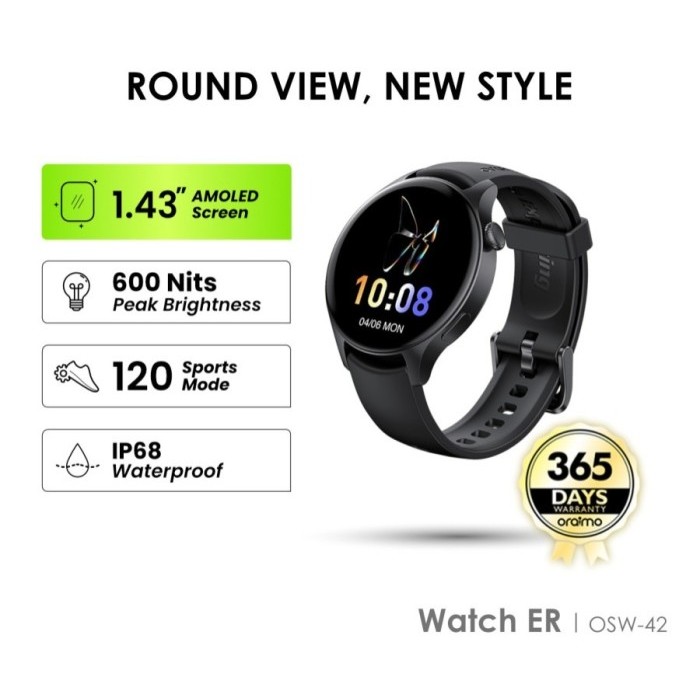 Jual Jam Tangan Oraimo OSW-42 Smartwatch ER 1.43"Amoled Screen 120+Mode ...