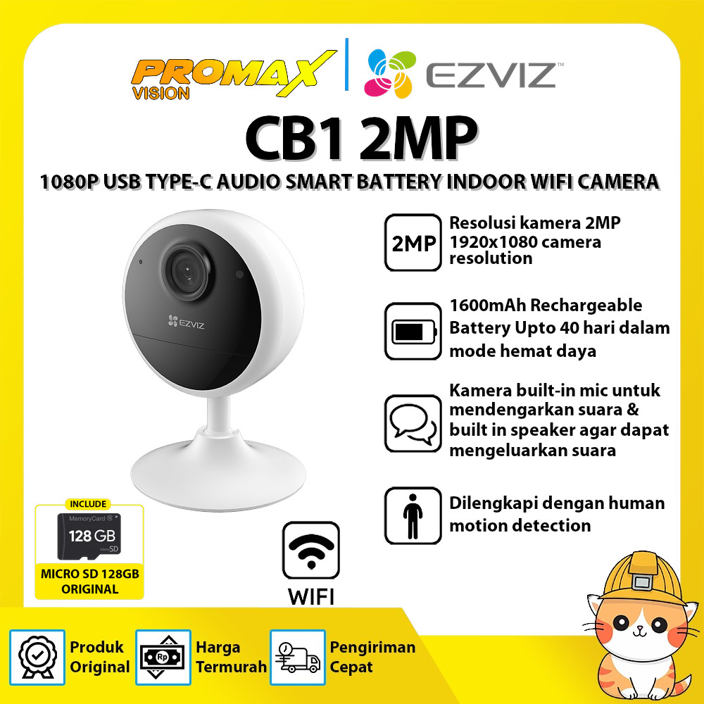 Jual EZVIZ CB1 2MP 1080P USB TYPE-C AUDIO SMART BATTERY INDOOR WIFI ...