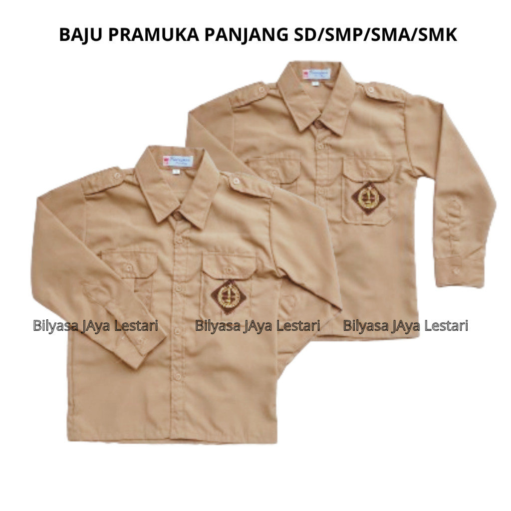 Jual Seragam Sekolah Baju Pramuka Penggalang Lengan Panjang SD SMP SMA Bahan Katun Oxford ...