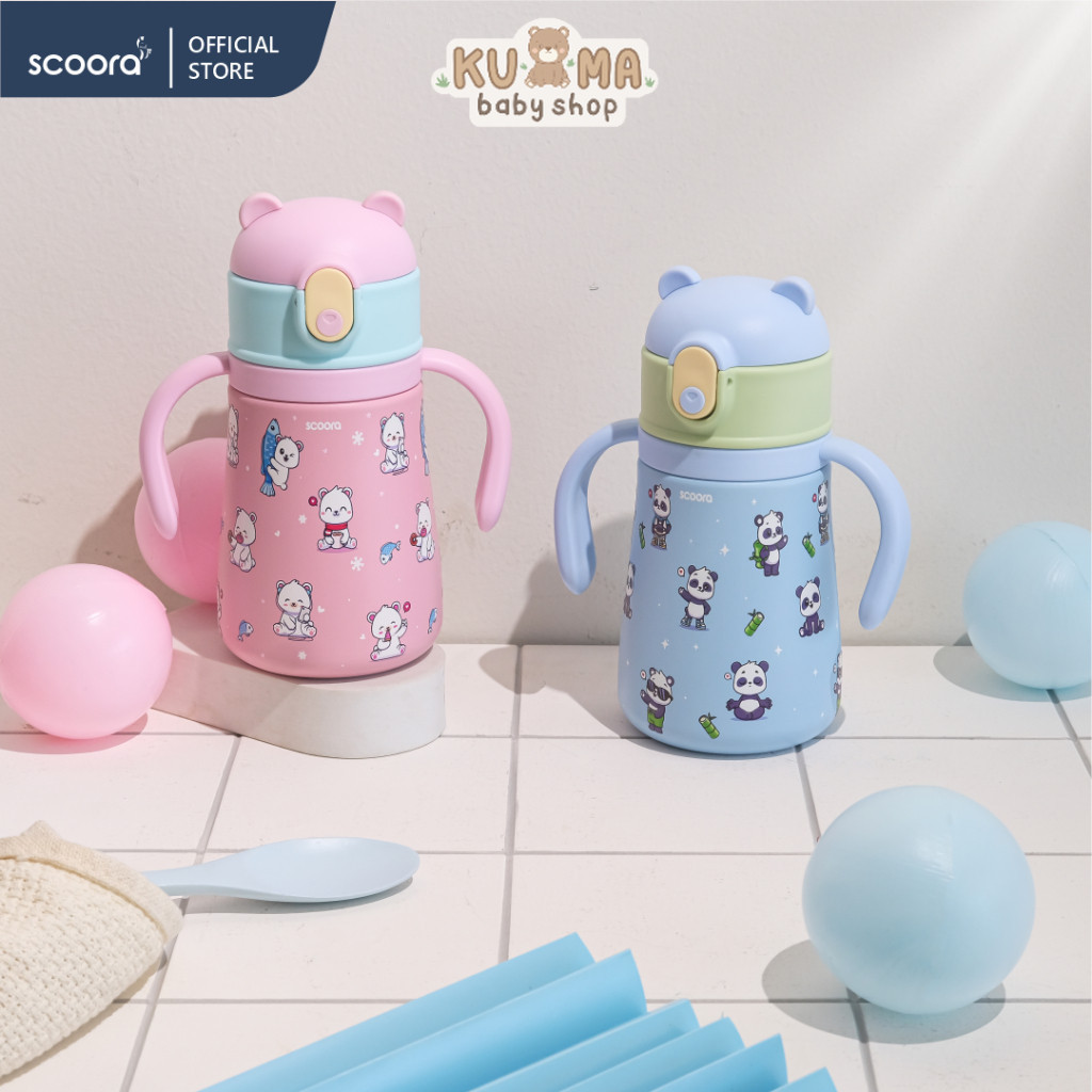 Jual SCOORA Tobi Botol Minum Stainless Anak 2in1 | Shopee Indonesia