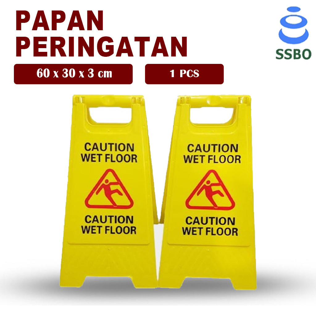 Jual SSBO Papan Awas Basah Peringatan Tanda Awas Basah Caution Wet ...
