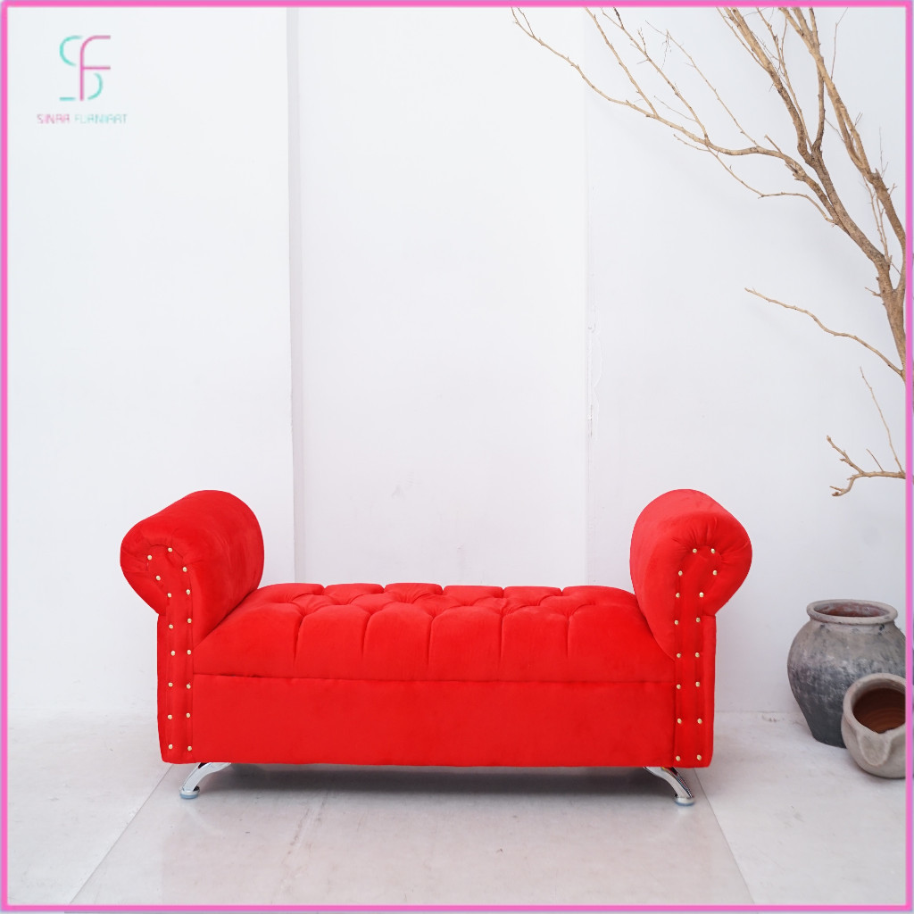 Jual SOFA BENCH MINIMALIS TANGAN / SOFA STOOL / BENCH BAHAN BELUDRU ...