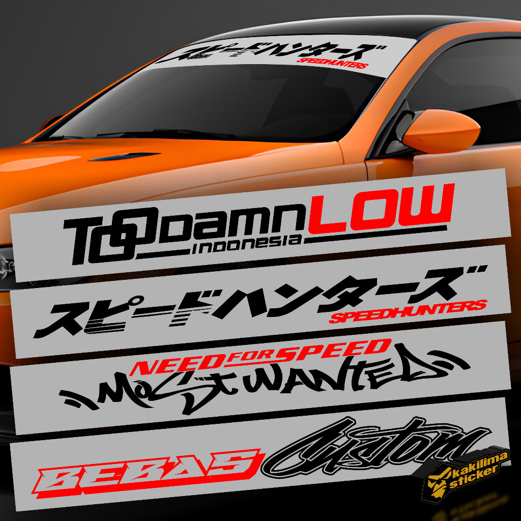 Jual Sticker Kaca Mobil Toodamnlow text kanji Speedhunters Need For ...