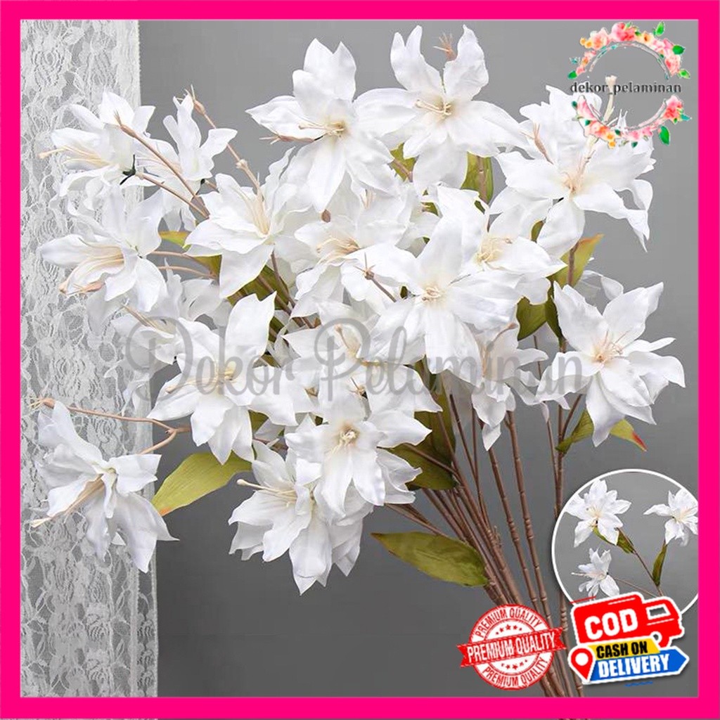 Jual Lily Tangkai Panjang Cabang 3 Bunga Star Magnolia Kamboja Lily ...