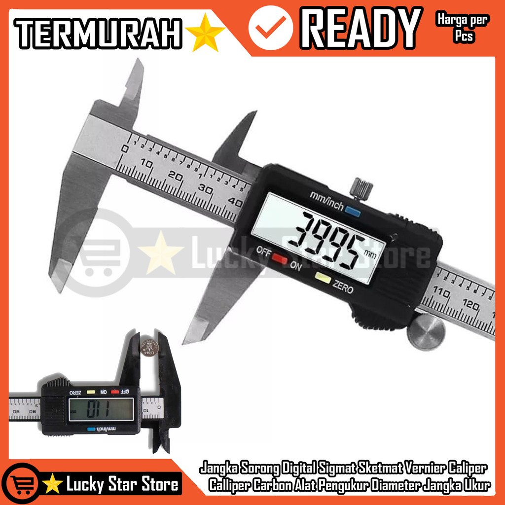 Jual Jangka Sorong Digital Sigmat Sketmat Pengukur Diameter Dimensi Ukur Kaliper Vernier Vernir ...