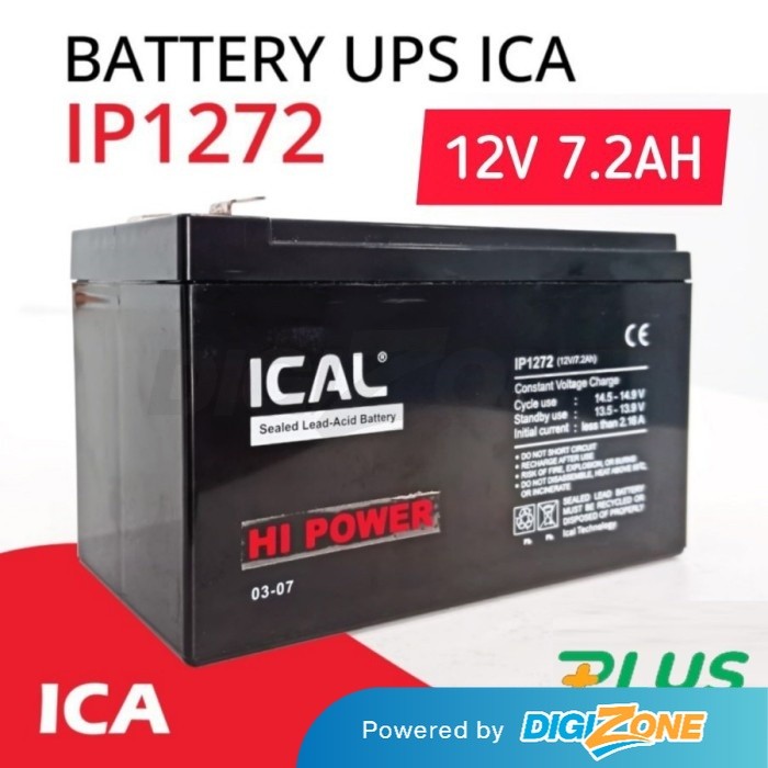 Jual Battery Baterai UPS ICA Aki Kering ICAL IP1272 12V 7.2AH Baterai ...