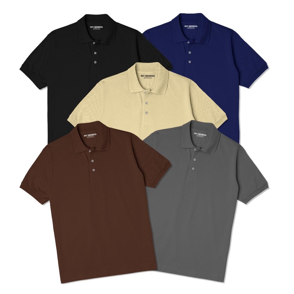 Jual Way Baju Polo Pria Polos Lengan Pendek Ukuran M-XXL - Kerah ...