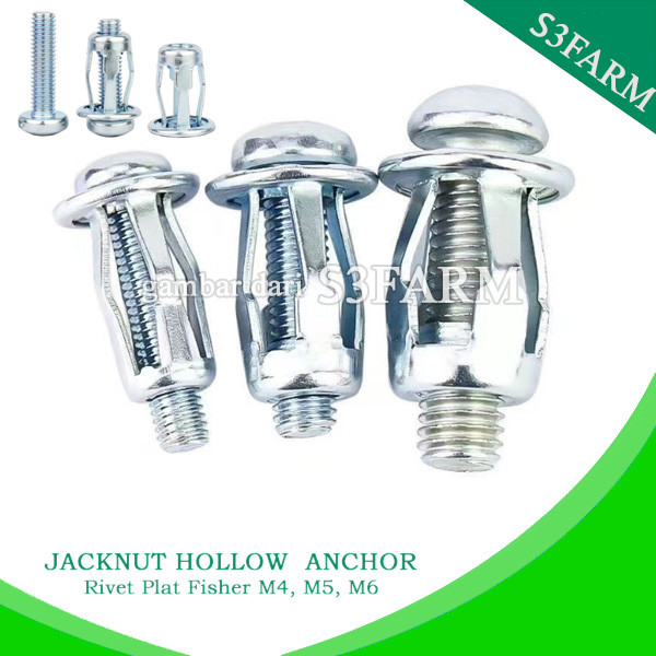 Jual Jack Nut Rivet Pendek Plat Metal Mur Baut Drat Sekrup Fisher M4 M5 ...