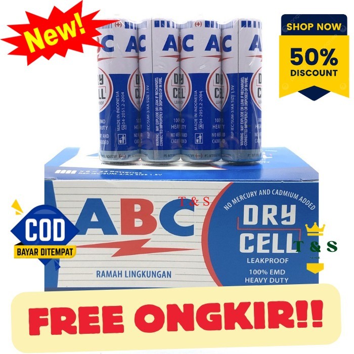 Jual Baterai batre ABC biru AA A2 isi 24pcs bisa untuk baterai jam ...