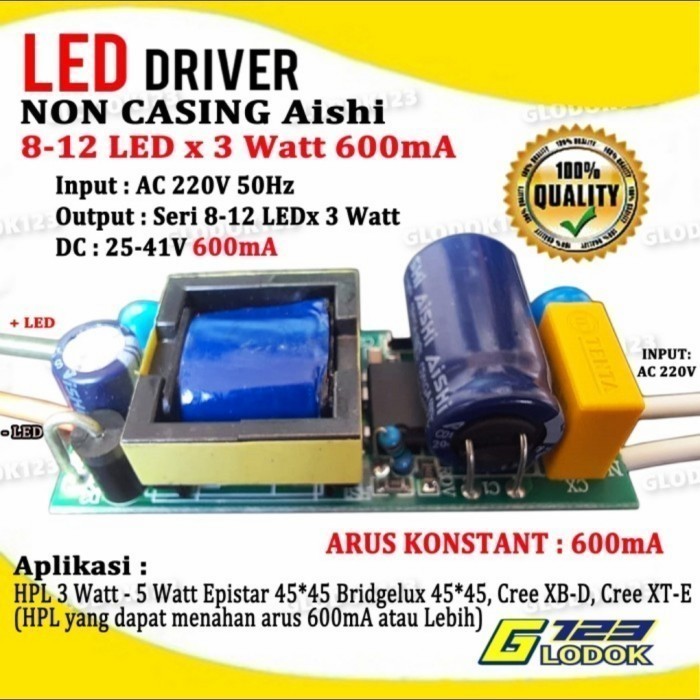 Jual LED Driver LED 8-12 Watt 8-12W AC DC 600 mA PCB Board Tanpa Casing Boxx | Shopee Indonesia