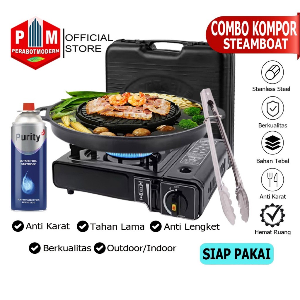 Jual Paket Combo STEAMBOAT Bulgogi 2in1 Plus Kompor Portable / Korean ...