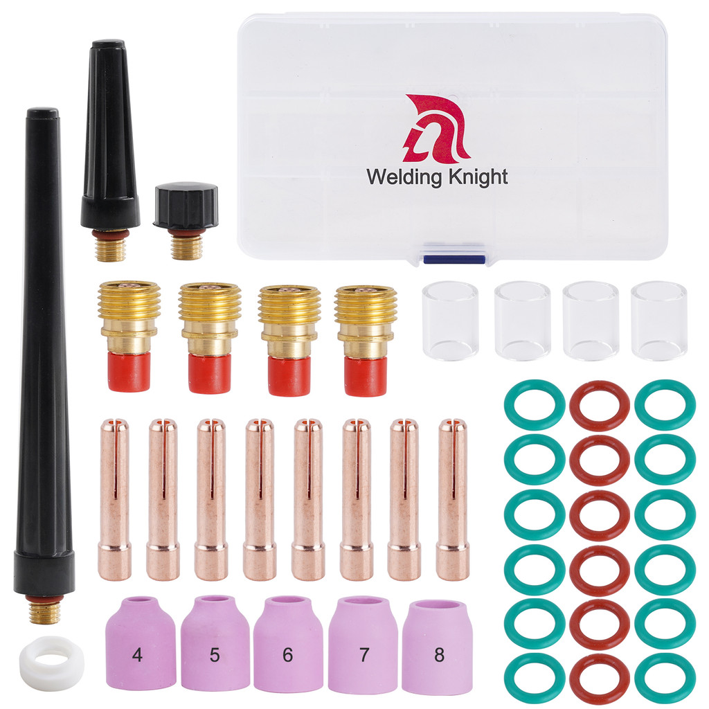 Jual 43Pcs TIG Welding Torch Stubby Gas Lens #10 Pyrex Glass Cup TIG ...