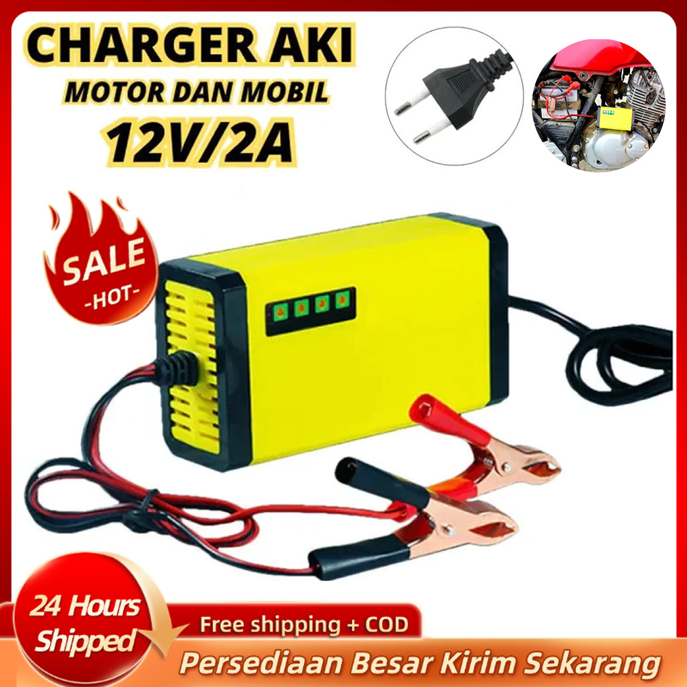 Jual Alat Cas Aki Motor & Mobil Alat Pengisian Daya Aki 12V 2A Motor ...
