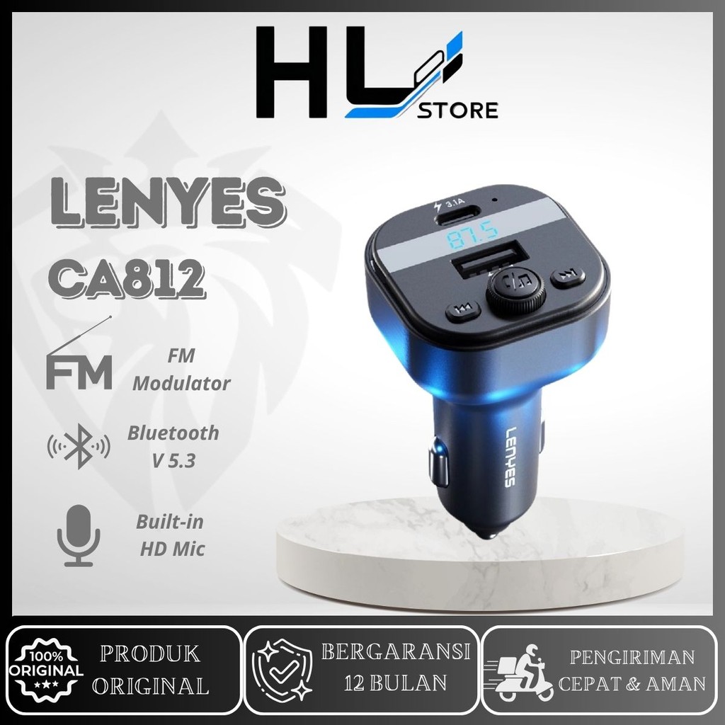 Jual LENYES CA812 Car Charger FM Transmitter Bluetooth 5.3 Modulator ...