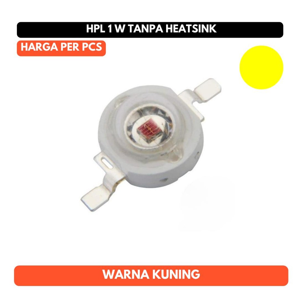 Jual Lampu HPL 1W Kuning High Power LED Yellow 1Watt 1 W Watt 1 Pcs ...