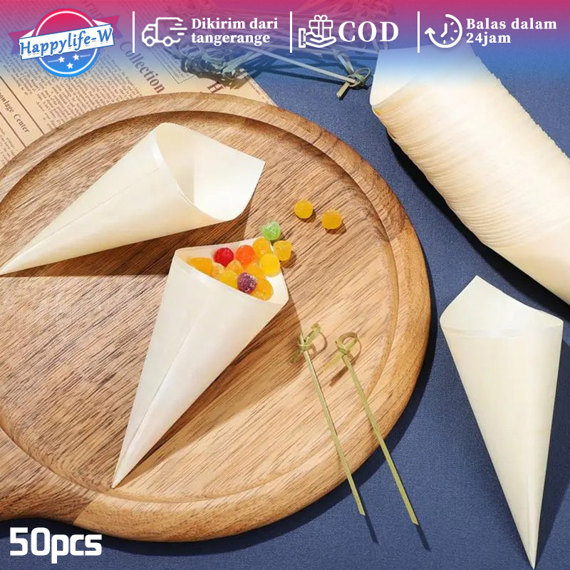 Jual 50pcs Cone Ice Cream Kecil Used To Hold Candy Bahan Dari Kayu ...
