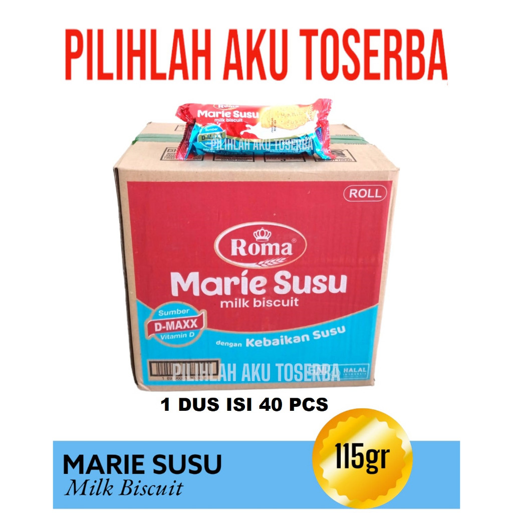 Jual Biskuit Roma Marie Susu Biscuit 115 gr - ( 1 DUS ISI 40 ) | Shopee ...