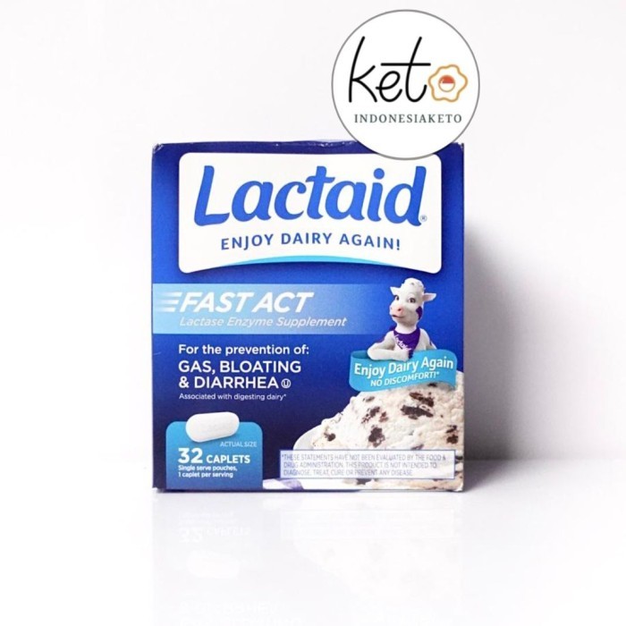 Jual Lactaid Fast Act Lactase Enzyme , Lactose Intolerant , 32 Caplets ...