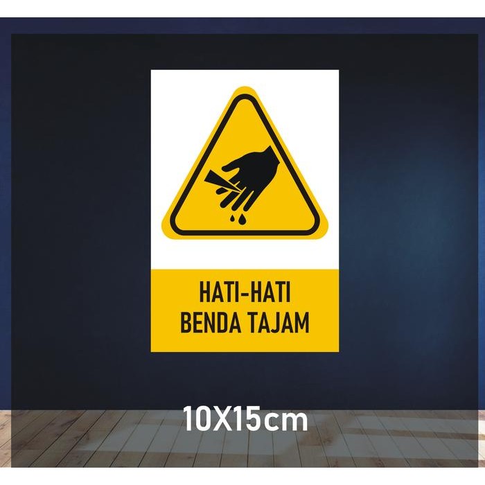 Jual Sticker Hati-hati Benda Tajam 10x15CM - BS ISO 3864 | Shopee Indonesia