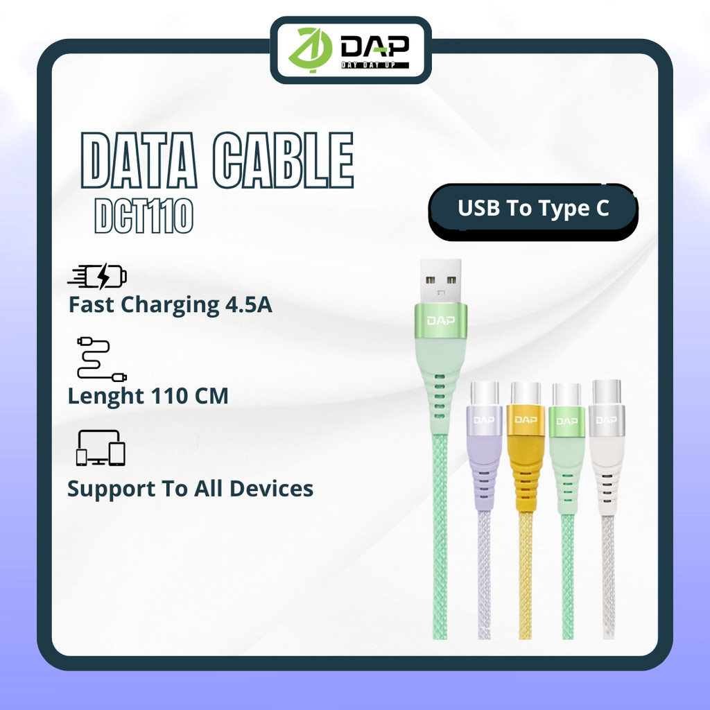 Jual Kabel Data DAP DCT110 Type C 110MM 4.5A Data Cable Original ...