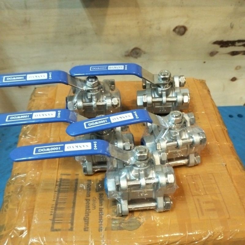 Jual Ball Valve 3PC SANKYO Stainless 316 type model 3PC SS316 1/4" 3/8 ...