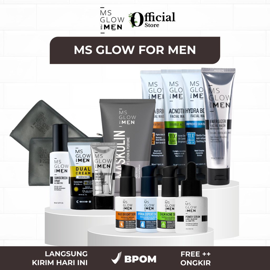 Jual MS Glow Men All Variant Satuan dan Paket Skincare Pria Agar Wajah ...