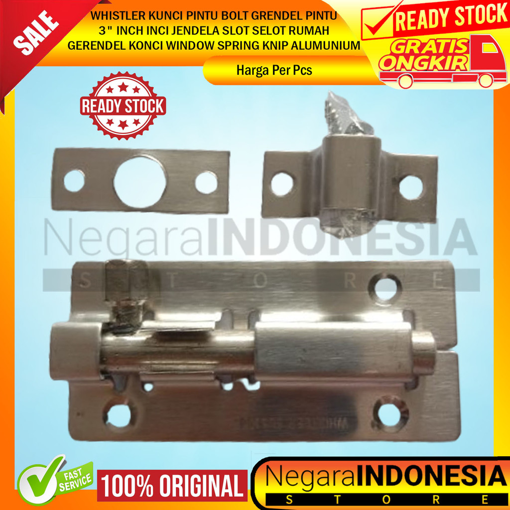Jual Whistler Bolt Grendel Pintu 3" Inch Inci Slot Selot Rumah Gerendel ...