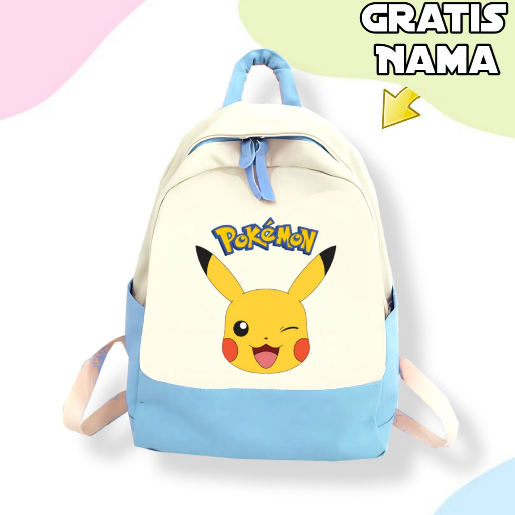 Jual Tas Ransel Anak Pokemon Pikachu Go / Tas Sekolah Sd/Tk Animasi ...