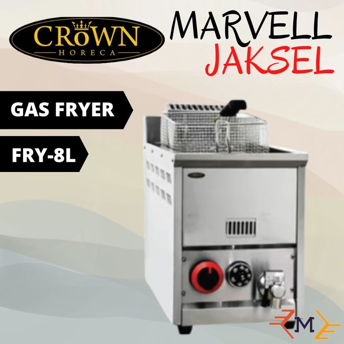 Jual Deep Fryer Gas Crown FRY-8L Penggorengan Gas 1 Tungku 8 Liter ...