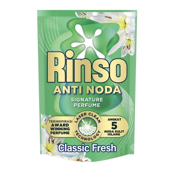Jual RINSO ANTI NODA CLASSIC FRESH LIQUID POUCH 700 GR | Shopee Indonesia