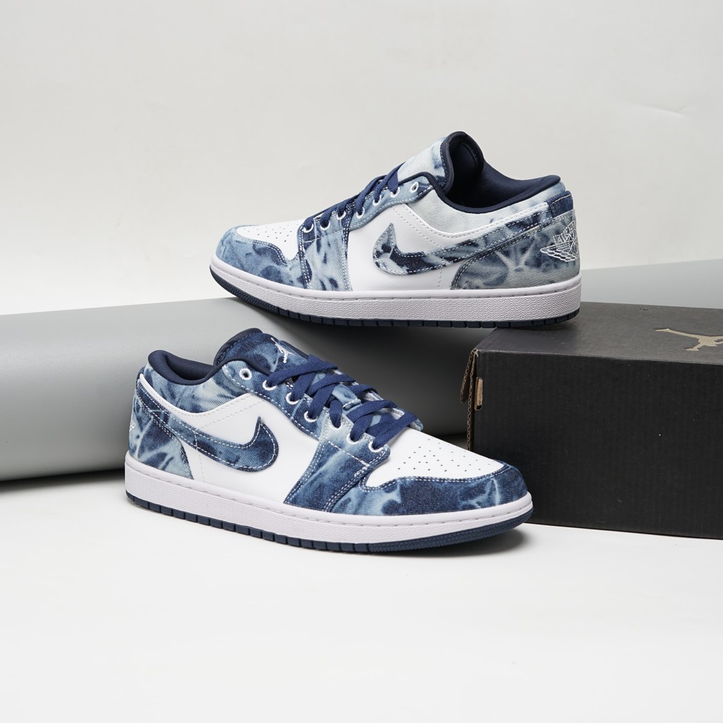 Jual AJ 1 Low Washed Denim | Shopee Indonesia