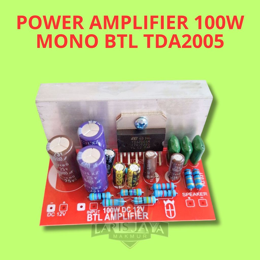 Jual Power Amplifier TDA2005 Mono 100W Kit Ampli BTL DC 12V + Heatsink ...