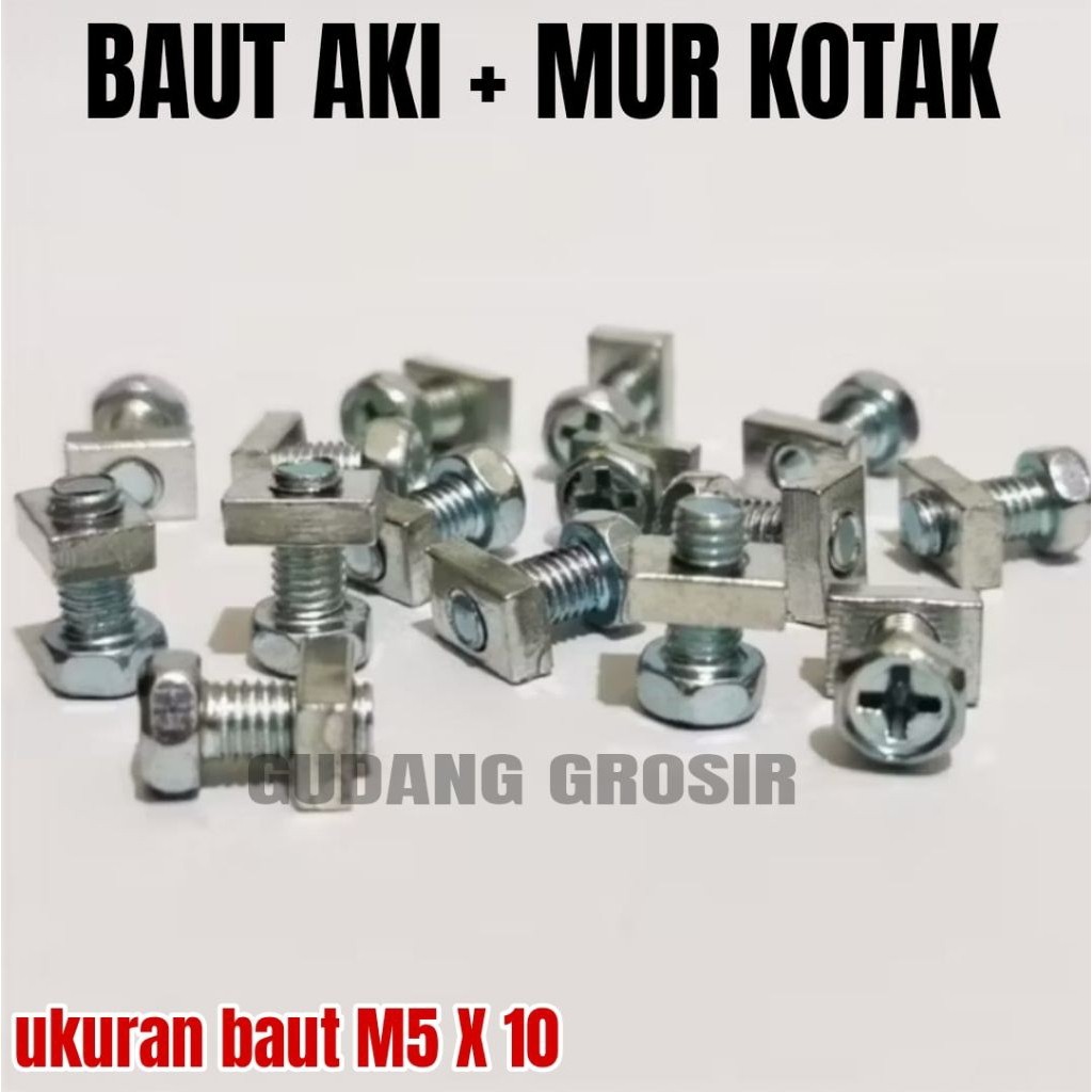 Jual SET BAUT MUR AKI SET + MUR KOTAK M5 X 10 PNP STAILESS | Shopee ...