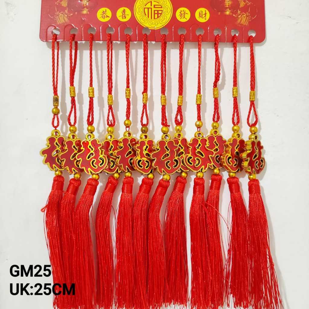 Jual GROSIR NEW 2026 Tassel Imlek Isi 12 Gantungan Kuda Emas Hiasan ...