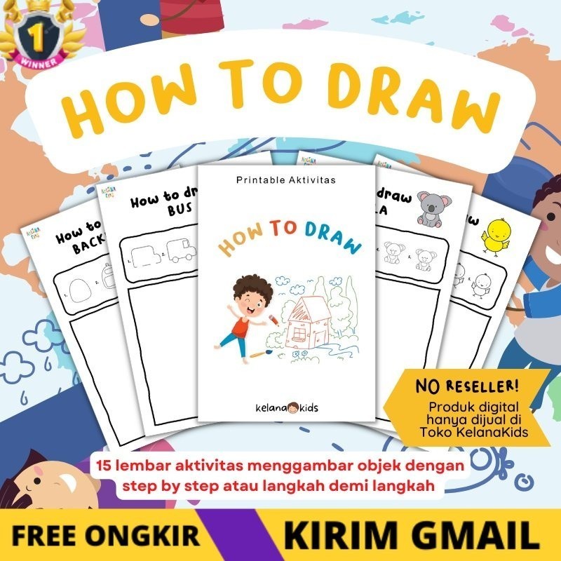 Jual KS Printable Aktivitas How to Draw 15 Lembar Aktivitas Menggambar ...