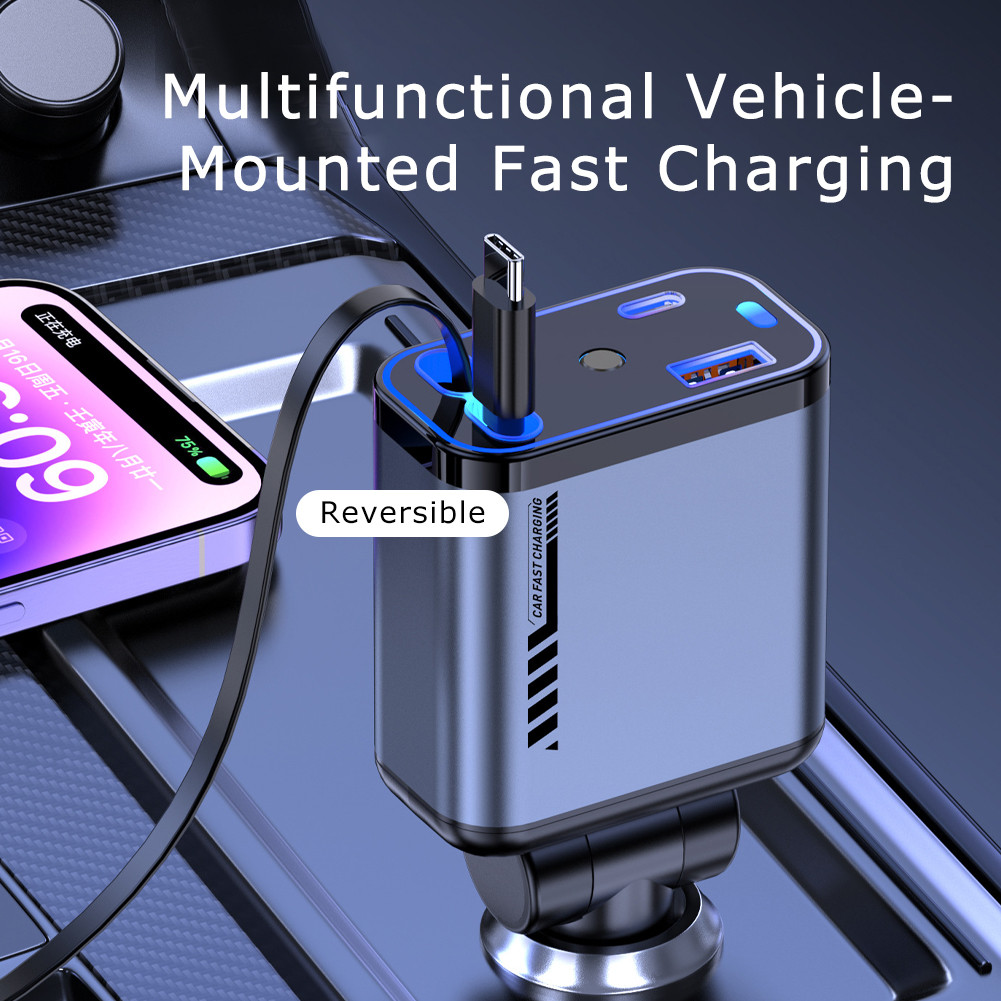Jual MS Car Charger 120W Pengisian Super Cepat 4in1 USB Type C ...