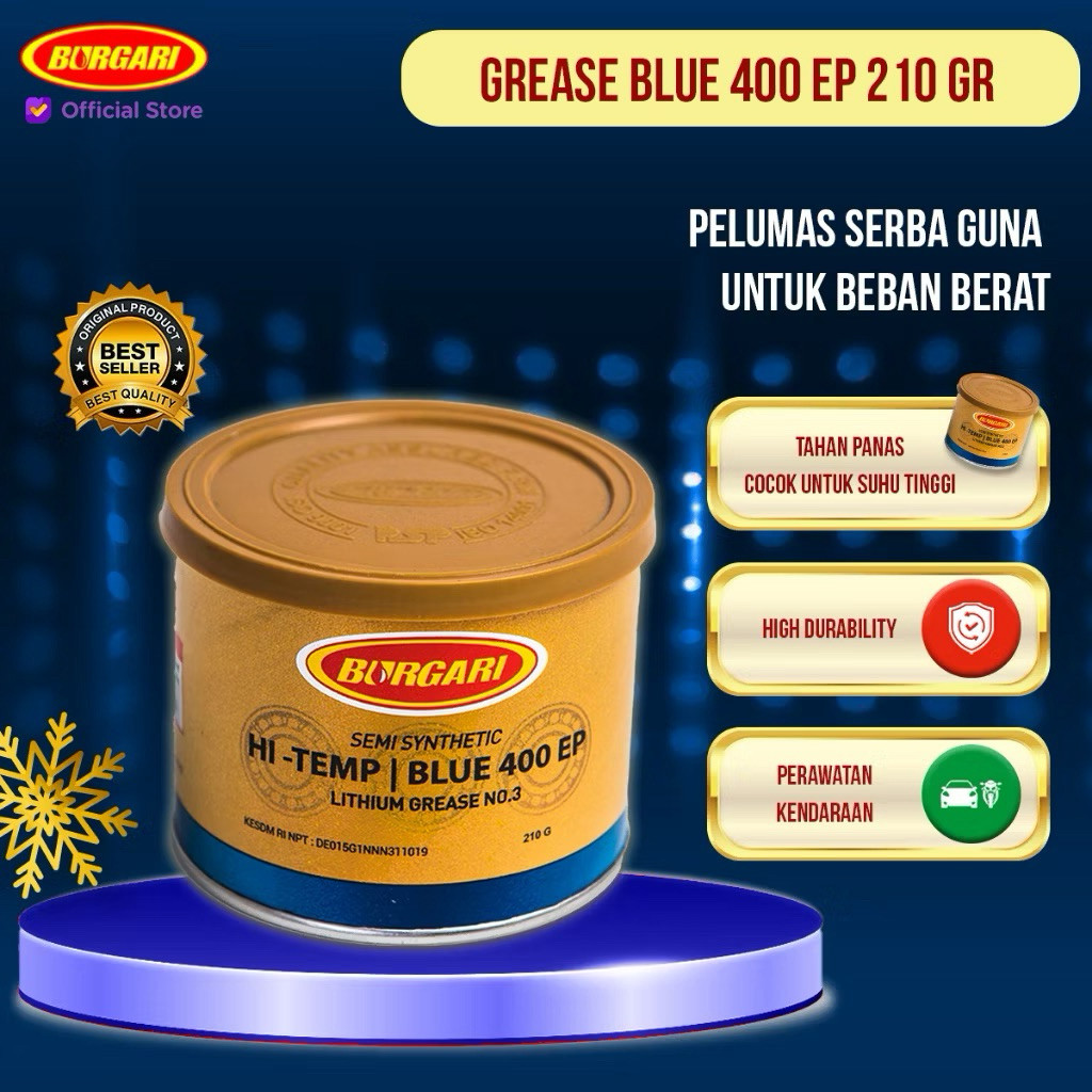 Jual SATUAN GROSIR BURGARI GREASE BIRU BLUE EP 210 GR GEMUK STAMPET ...