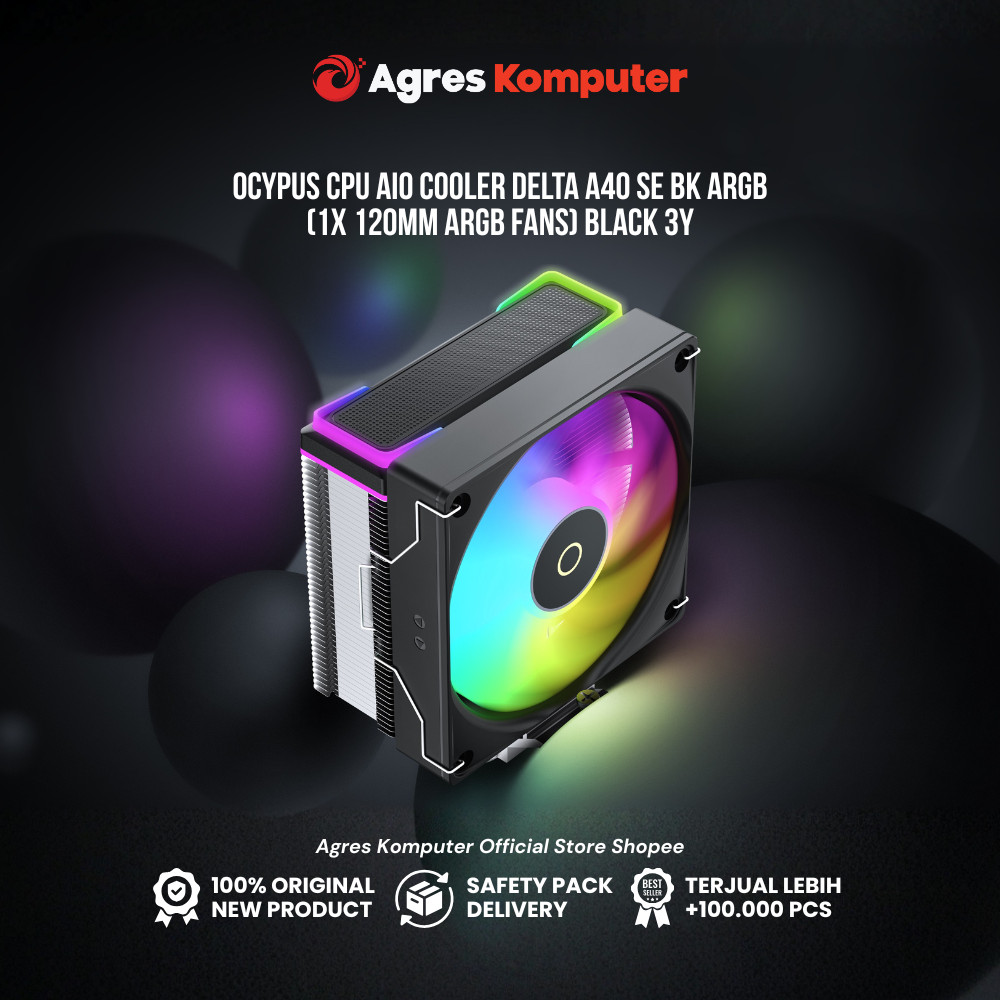 Jual OCYPUS CPU AIO COOLER DELTA A40 SE BK ARGB (1X 120MM ARGB FANS ...