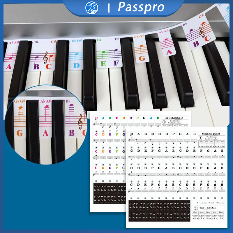 Jual Stiker Tuts Keyboard Piano Piano Stave Name Note Sticker 37/49/54 ...