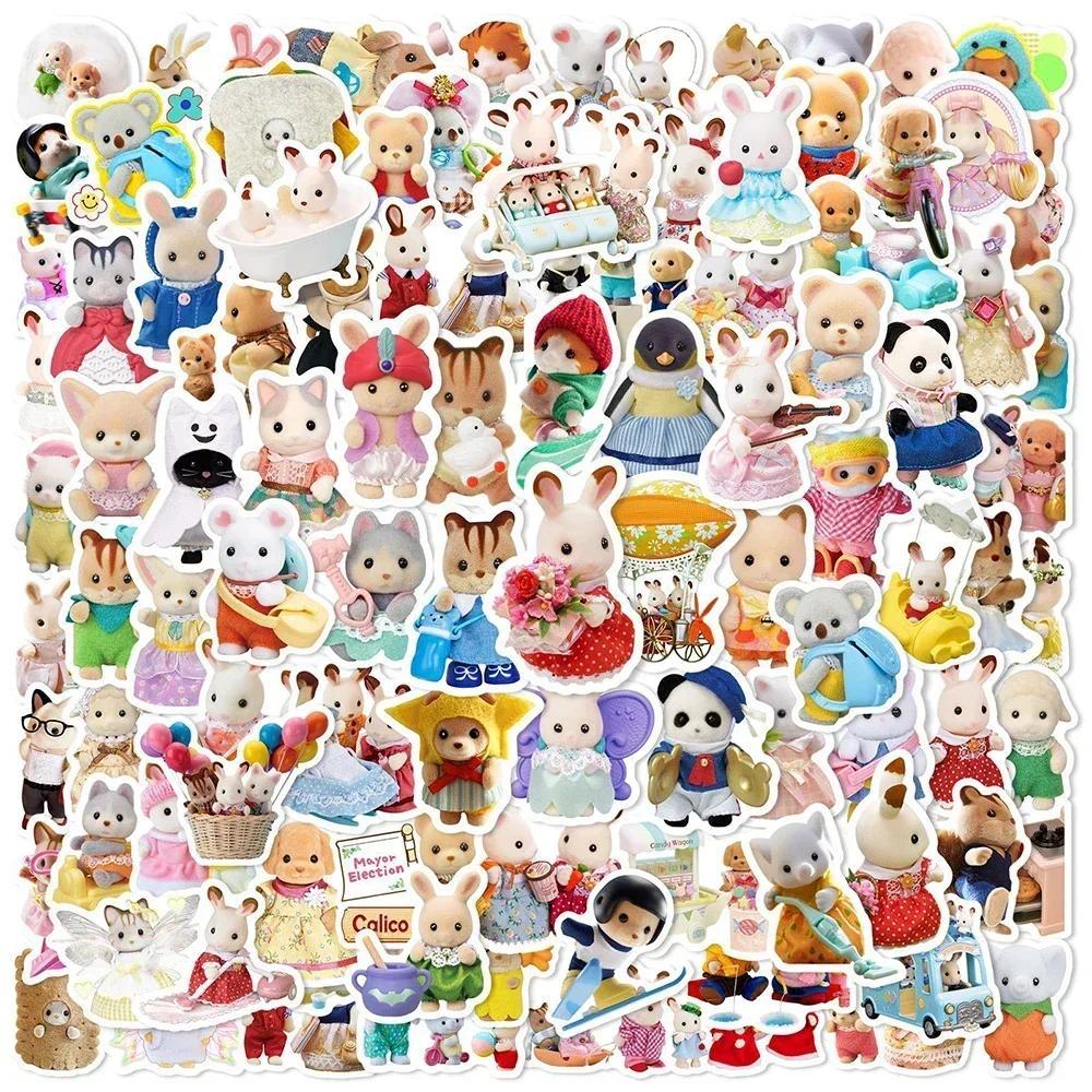 Jual Sylvanian Families Cute Cartoon Stickers Kawaii Girls Kids Anime ...