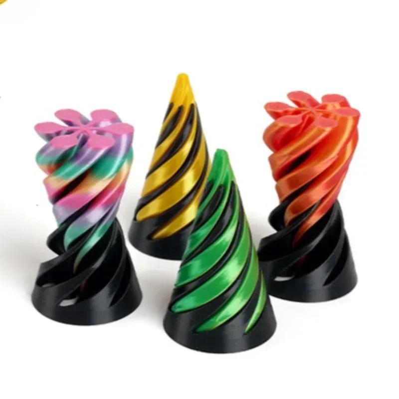 Jual 3D Printed Spiral Fidget Toys Decompression Spinning Three ...
