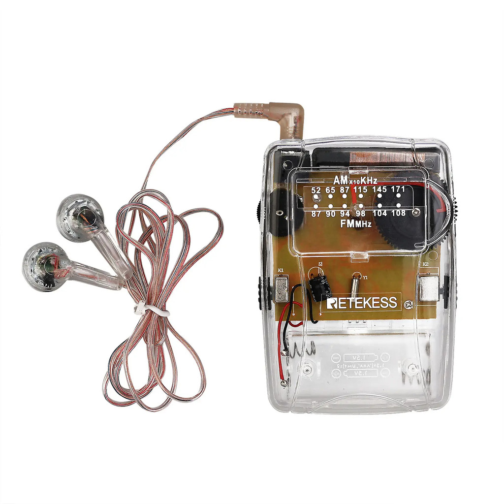 Jual RETEKESS TR624 Transparent Portable Radio AM / FM Pointer Tuning ...