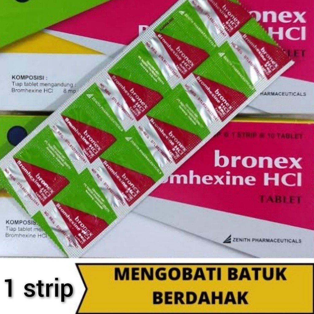 Jual BRONEX BROMHEXINE HCI 1STRIP @10TABLET - BPOMN (HUSNA) | Shopee ...