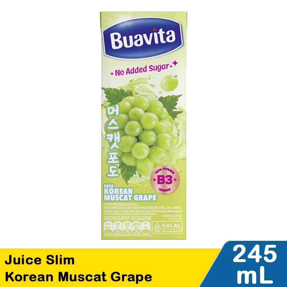 Jual BUAVITA JUICE SLIM KMUSCAT GRAPE 245ml | Shopee Indonesia