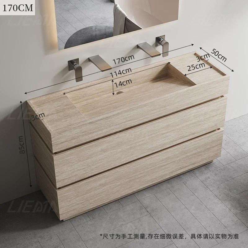 Jual B67 Beige travertine rock slab floortoceiling hand washing basin ...