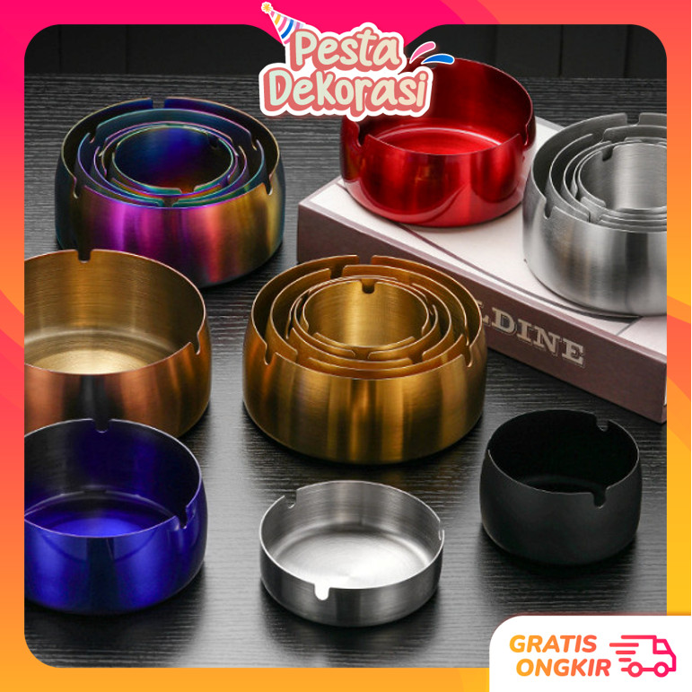 Jual PESTA DEKORASI 6260 Asbak Stainless Steel Tebal Asbak Anti Karat ...