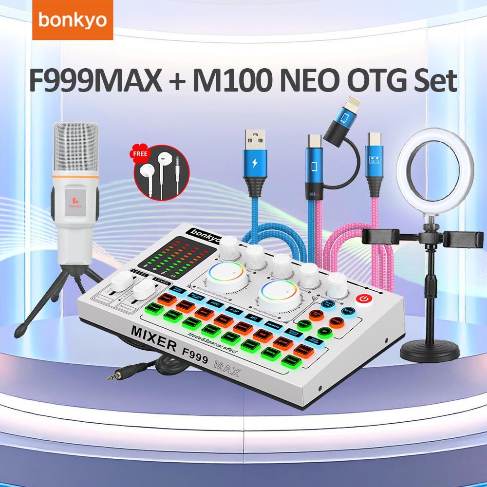 Jual Bonkyo F999MAX + M100NEO OTG Set: Sound Card, Mikrofon, Kabel 2-in ...